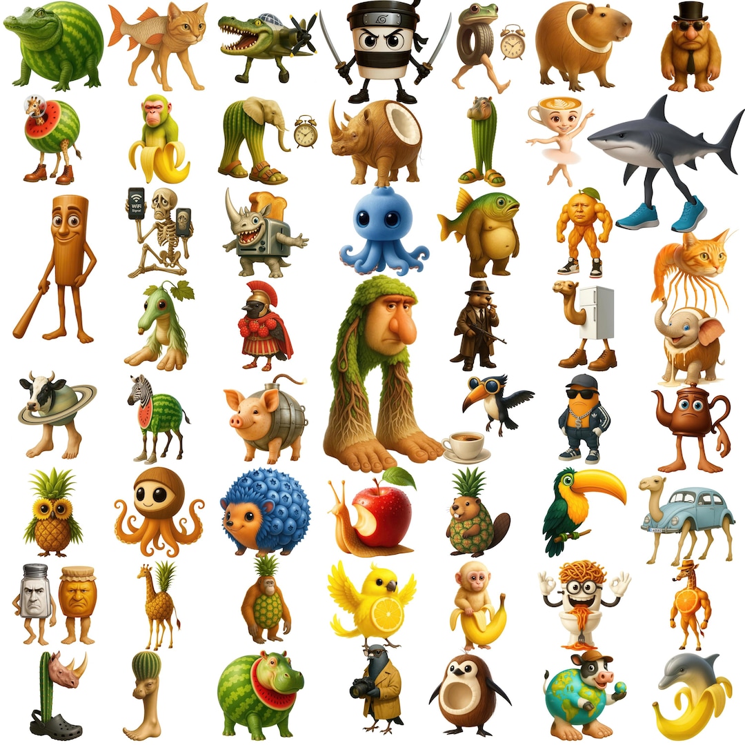 Italian Brainrot PNG Bundle | Funny Meme Characters | Tralalero Tralala ...
