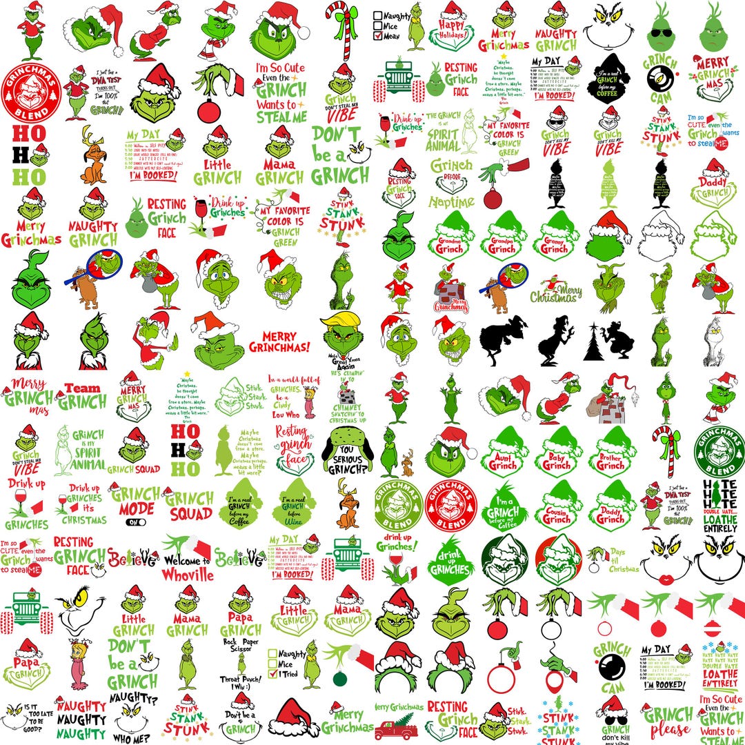 Mega Bundle PNG SVG Grinch Christmas | Grinch Christmas Svg Bundle ...