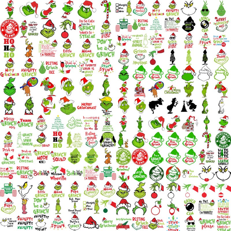 Grinch Theme Clipart - Etsy