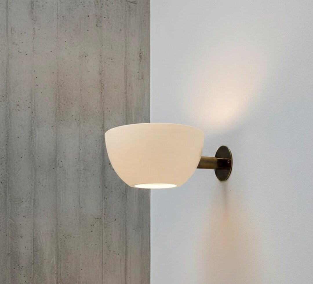Bowl Wall Sconce Handcrafted | Glass Diffuser, Minimalist Lighting ...