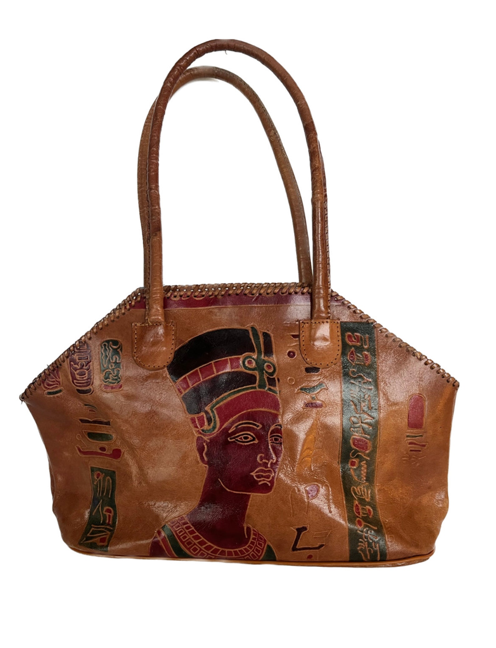 Nefertiti Leather Handbag, Leather Egyptian Purse, Ancient Egypt ...