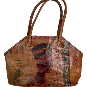 Nefertiti Leather Handbag, Leather Egyptian Purse, Ancient Egypt ...