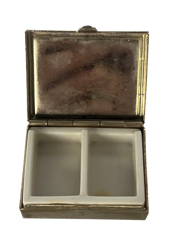 Pill Small Box, Vintage Pill Box, Metal Trinket Box, … - Gem