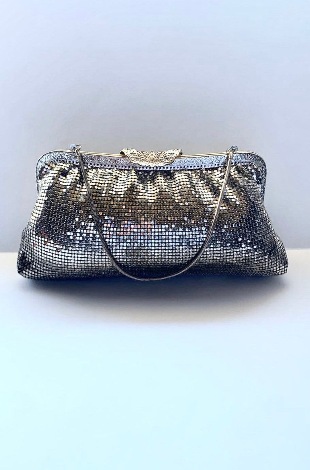 Vintage Mesh Purse, Silver Mesh, Mesh Purse, Evening Purse, Silver ...