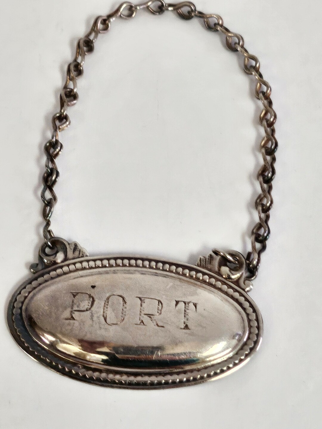 Port Decanter Label, Port Bottle Silver Tone Label, Bottle Hanging ...