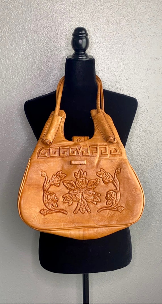 Vintage brown embossed leather - Gem