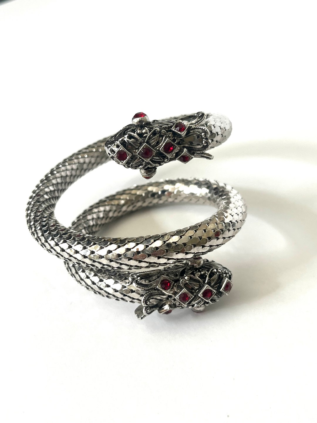 Vintage Mesh Snake Cuff Mesh Snake Arm Band Silver Snake - Etsy