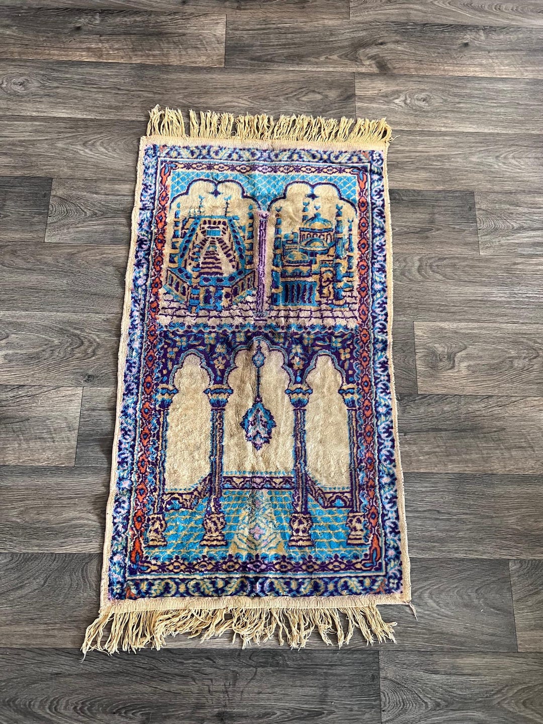 MEASURE Prayer Rug, Arabic Rug, Mosque Rug, Vintage Carpet, Tajmahal ...