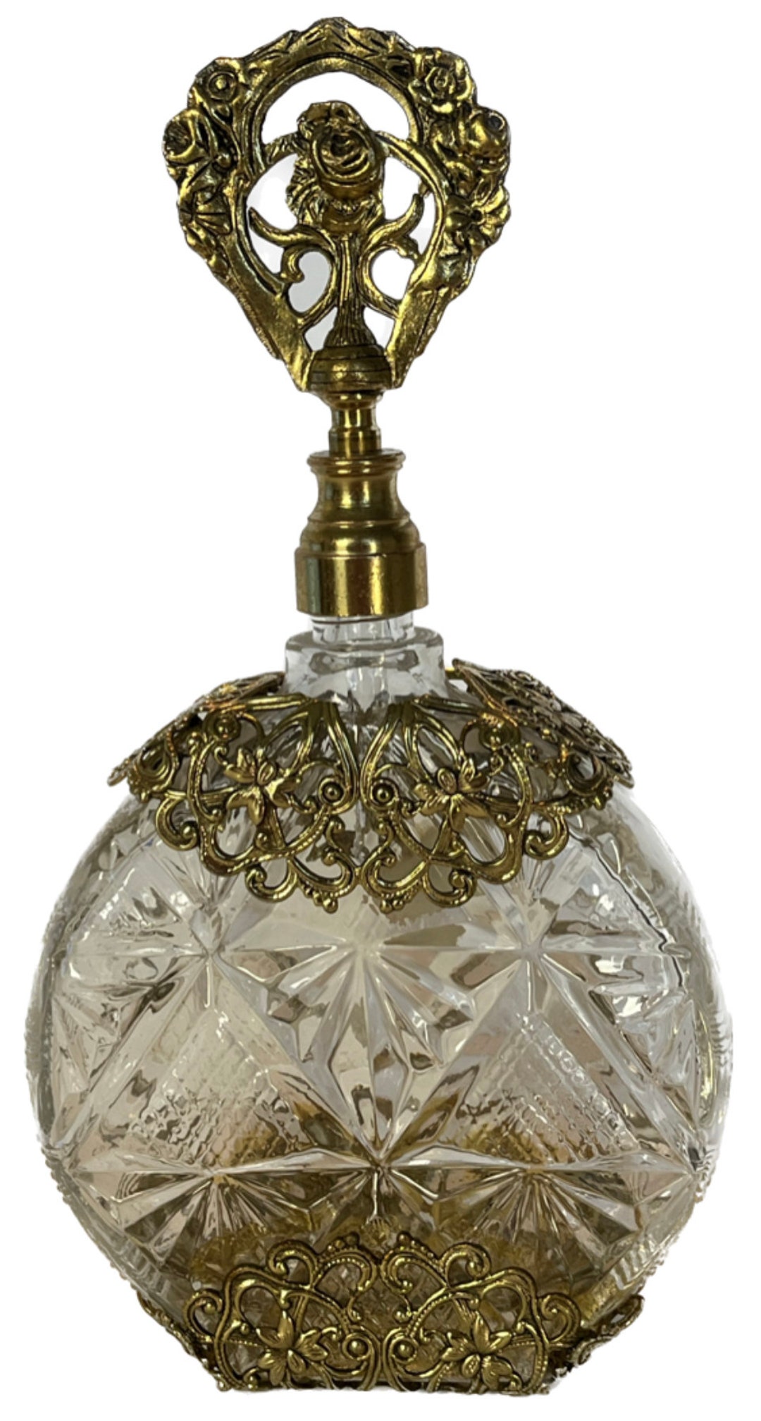 Hollywood Regency Perfume Bottle, Ornate Glass Perfume Bottle ...