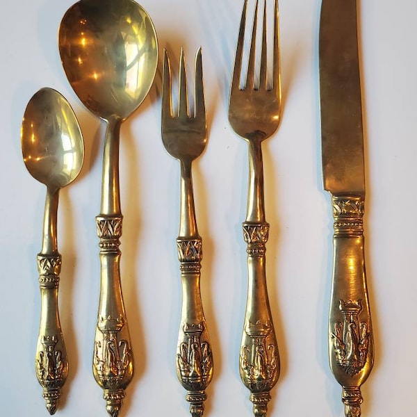 Brass Thailand Flatware - Etsy