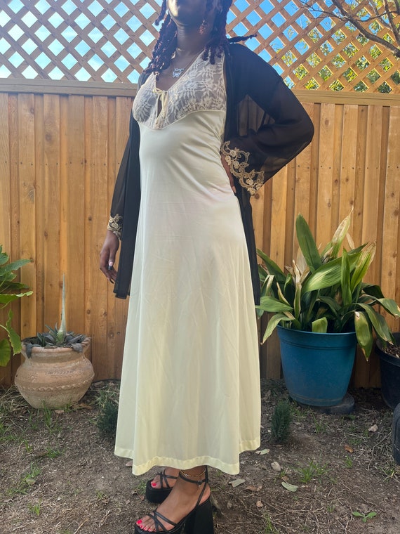 Vintage Sheer Robe Black Robe Black Lace Robe Sedu Gem