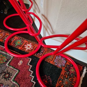 Postmodern Bar Stools, Mid Century Red Bar Stools, Red Stools, Abstract ...