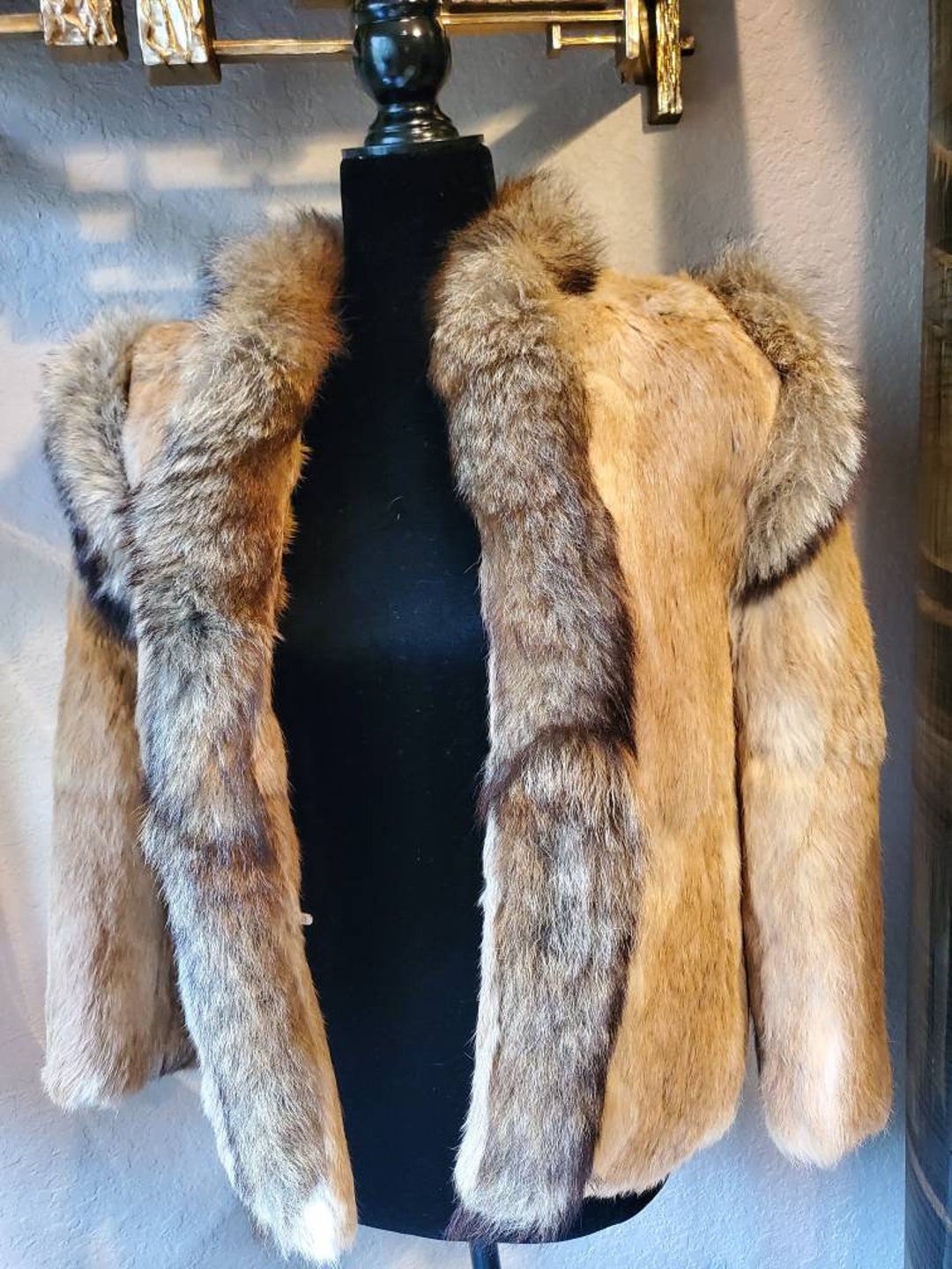 Vintage Fur, Rabbit and Fox Coat, Designer Fur Coat, Retro Fur Coat ...