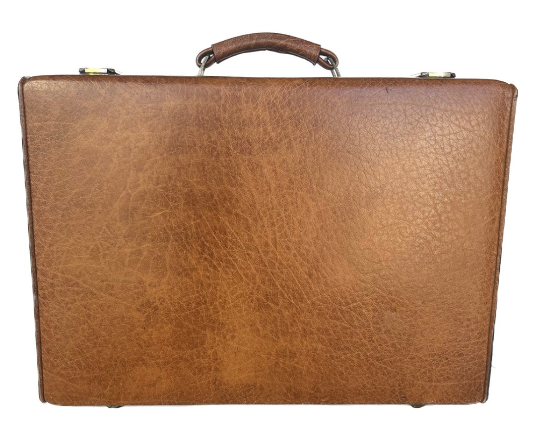 Vegan Leather Briefcase, Work Briefcase, Computer Case, Vintage Brown ...