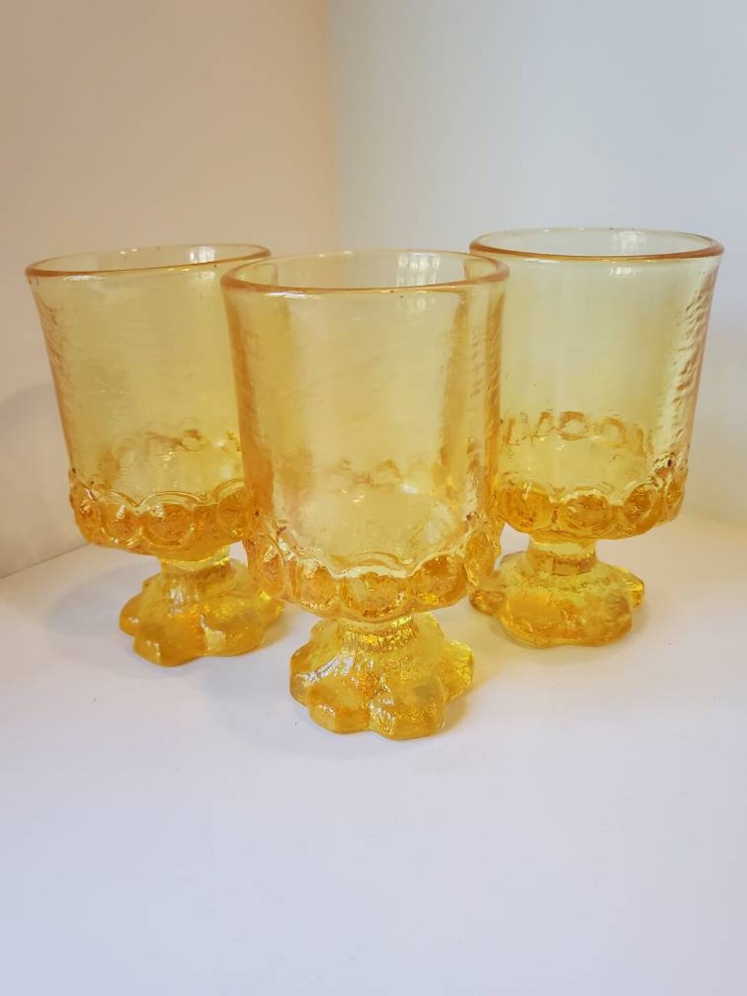 Tiffin Franciscan Maderia Yellow Goblets, Short Goblet Glasses, Set of ...