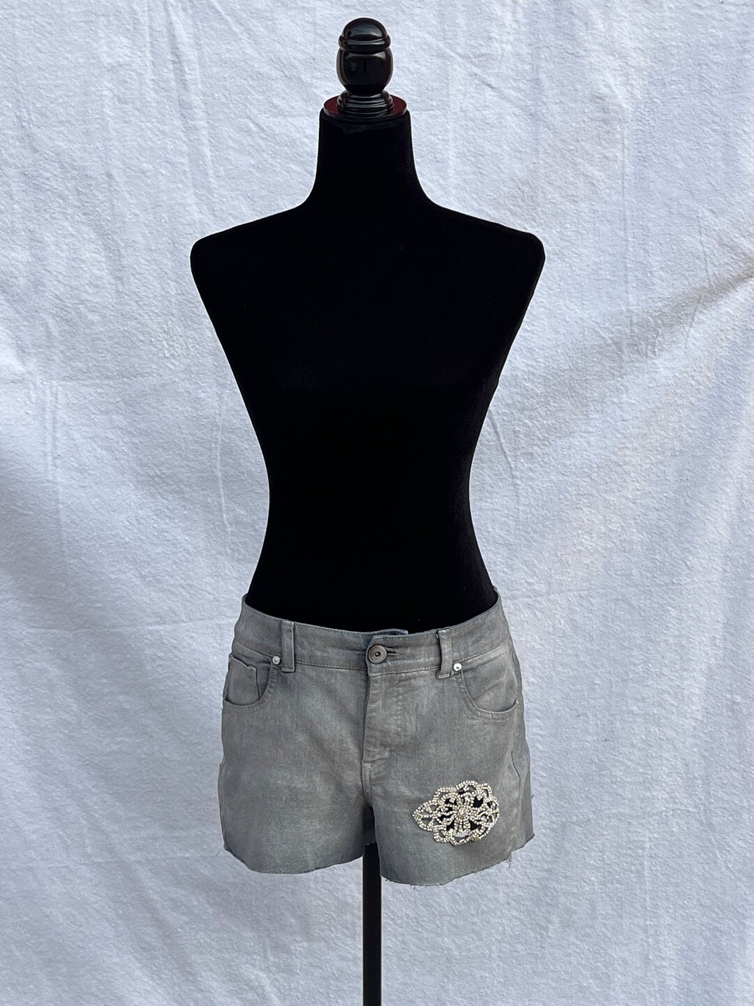 Designer Shorts, Silver Painted Shorts, Rhinestone Deco Sorts, Designs ...