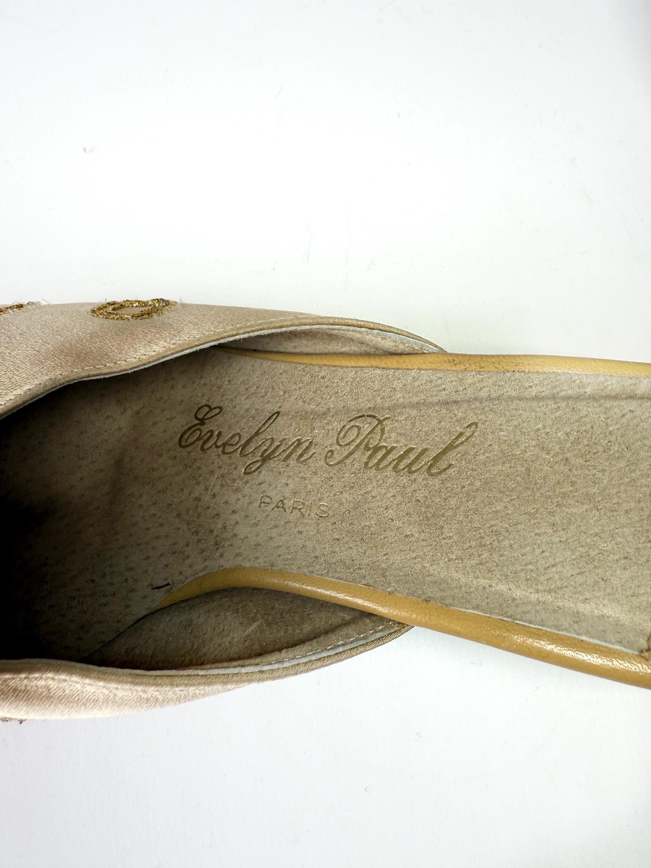 RARE Vintage Evelyn Paul Mules, Made in Paris Heels, French Shoes, Silk ...