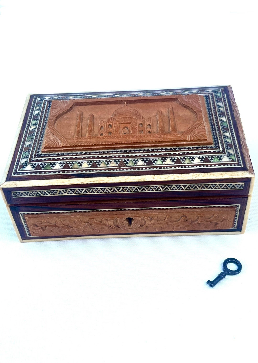 Taj Mahal Wood Box, Wooden Jewelry Box, Indian Box, Carved Wood Box ...
