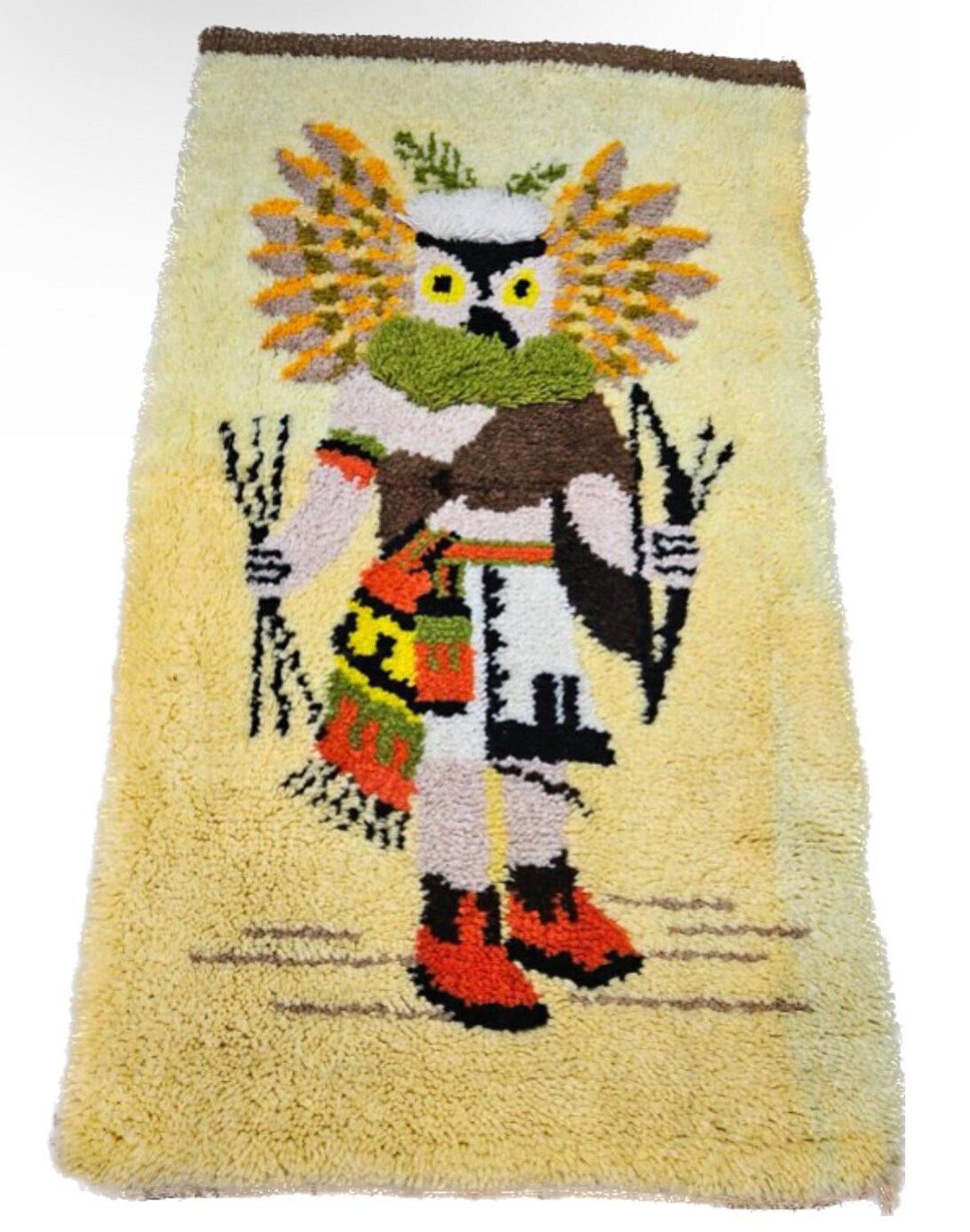 Vintage Ethnic Needlepoint Rug, Vintage Carpet Rug, Native American ...