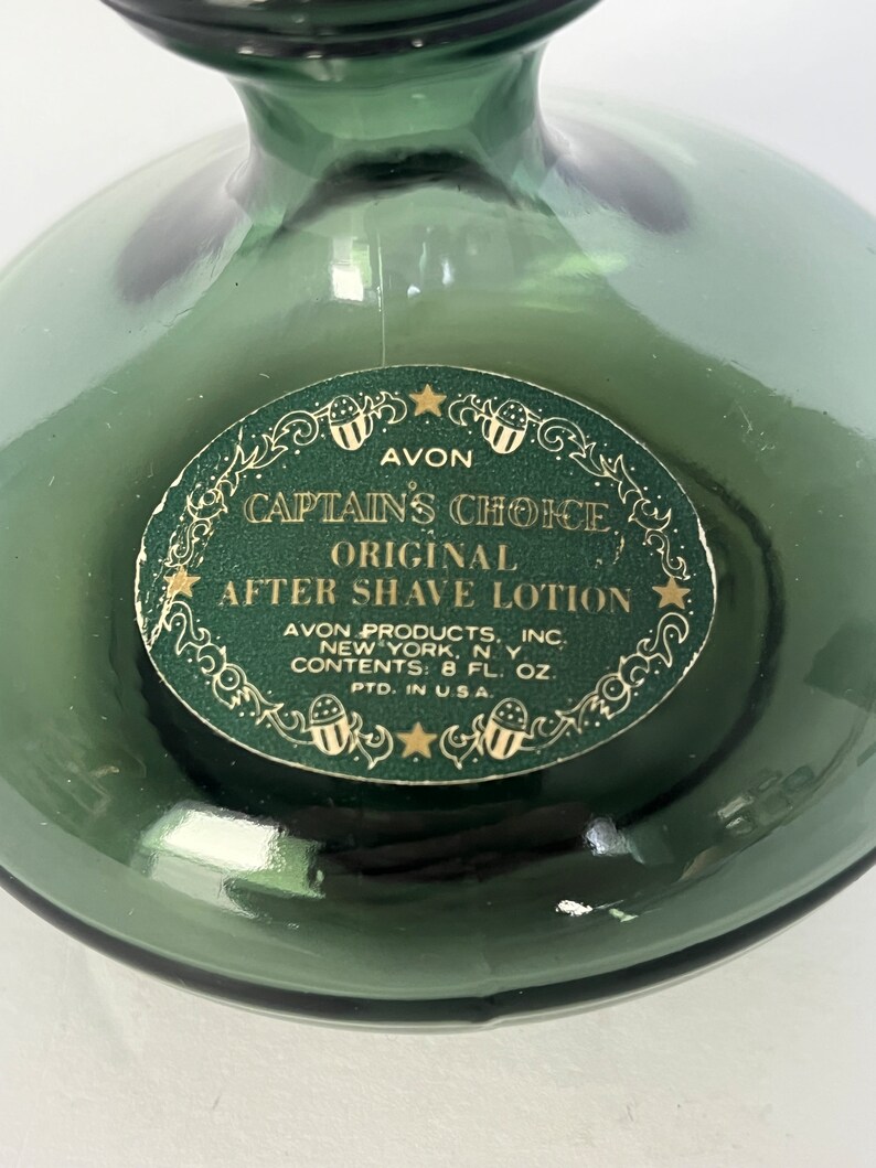 AVON Collectors Green Bottle, Mens Aftershave, Captains Choice Avon ...