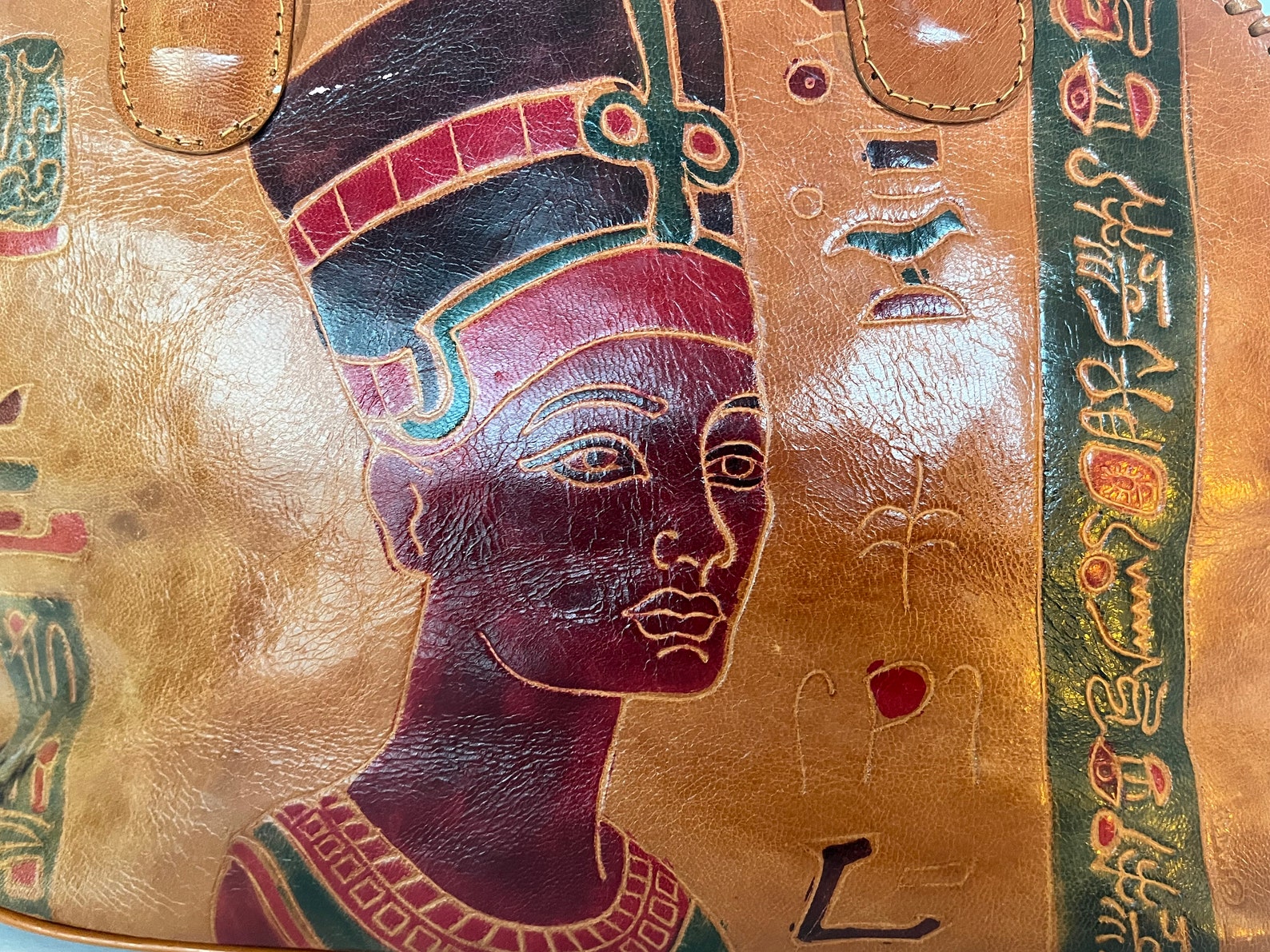 Nefertiti Leather Handbag, Leather Egyptian Purse, Ancient Egypt ...