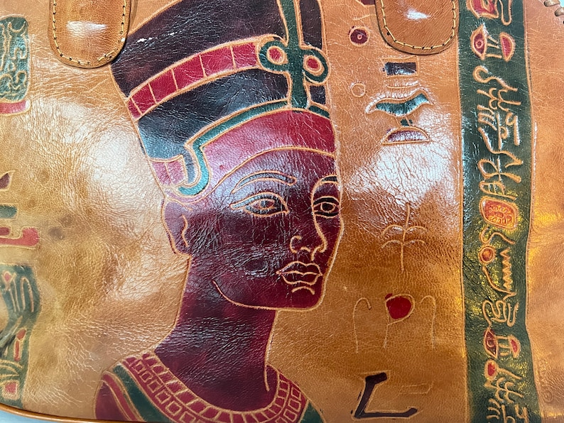 Nefertiti Leather Handbag, Leather Egyptian Purse, Ancient Egypt ...