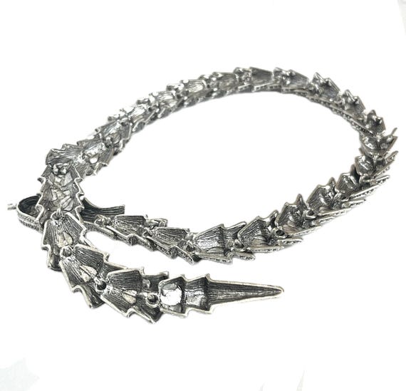 RARE Snake Necklace, Silver Serpentine Segmented Silv… - Gem