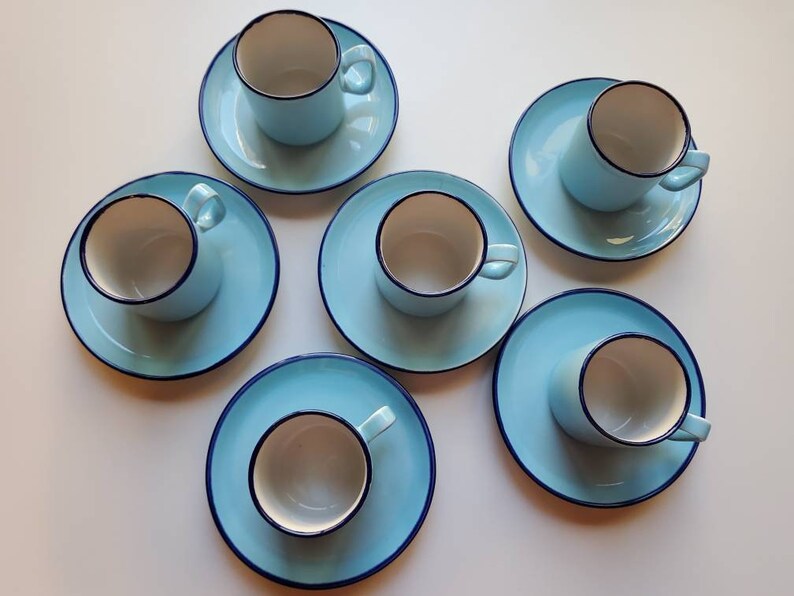 Vintage Blue Italian Porcelain Espresso Set by Tognana Italy - Etsy
