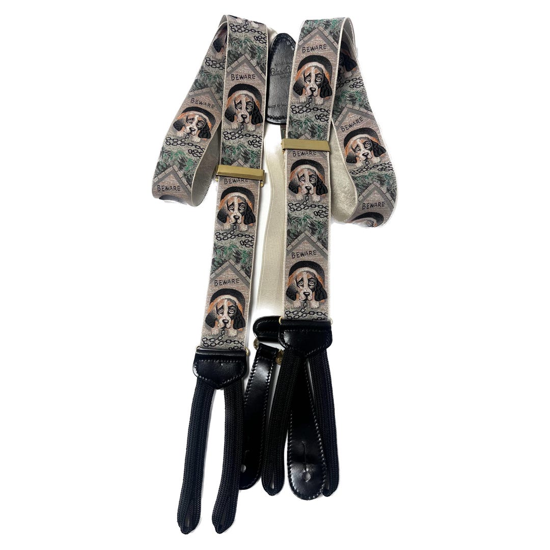 RARE Calvin Curtis Dog Beware of Dog, Suspenders Leather Ends ...