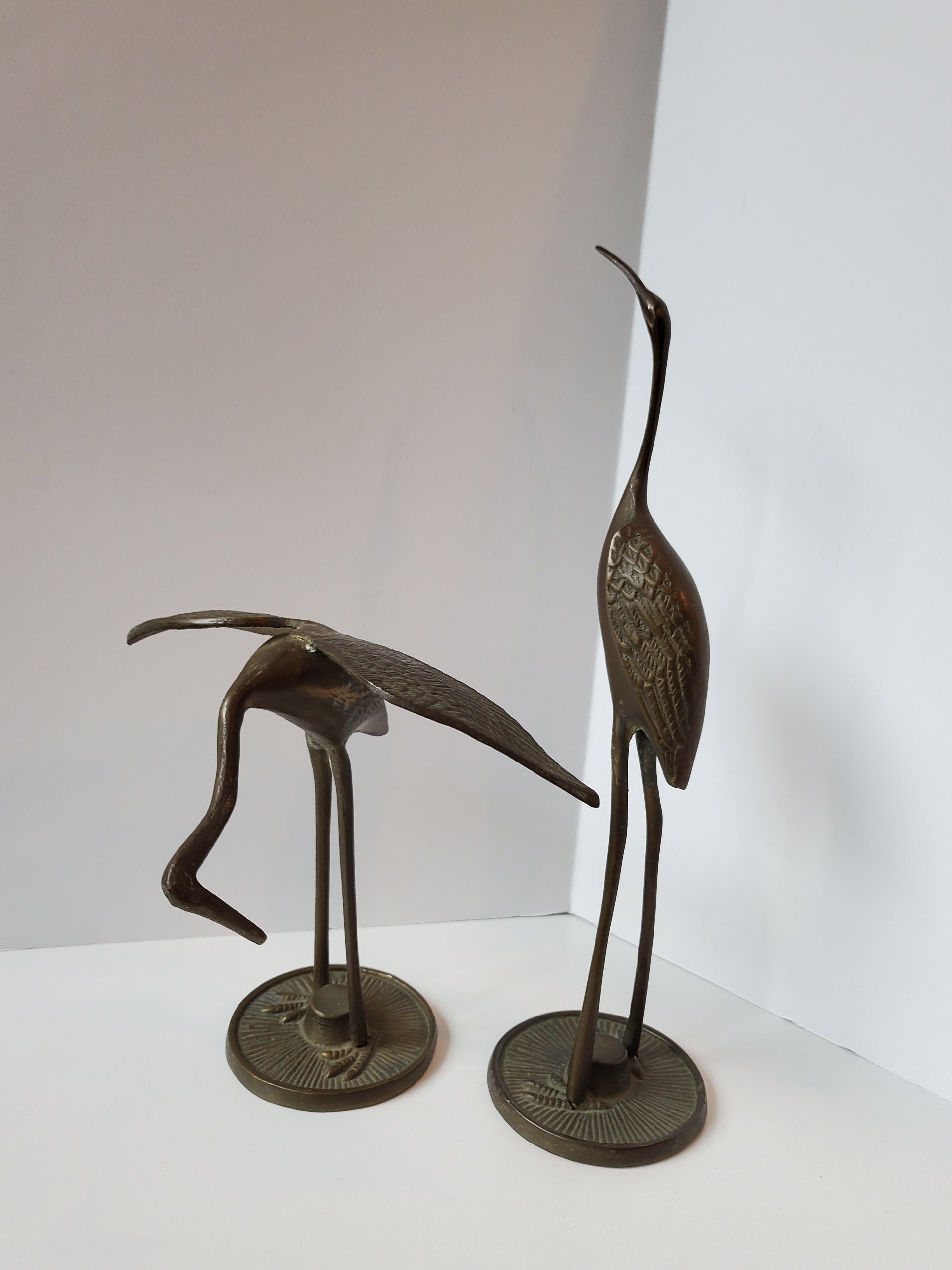 Brass Crane Statues Brass Statue Crane Statue Bird Statue - Etsy