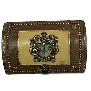 Coat of Arms Metal Box, Vintage Treasure Box, Royal Crest Fleur De Lis ...