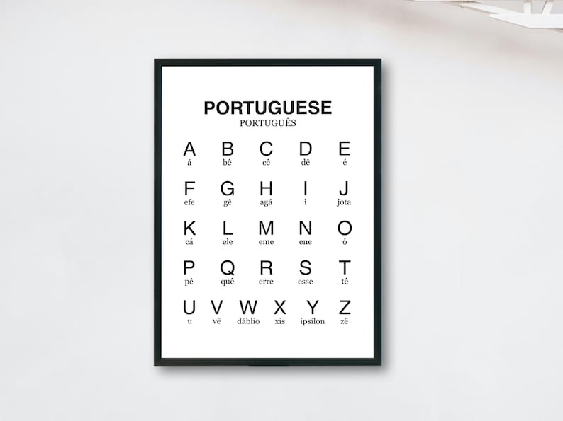 Brazilian Portuguese Alphabet Chart With Letter Names (digital Download ...
