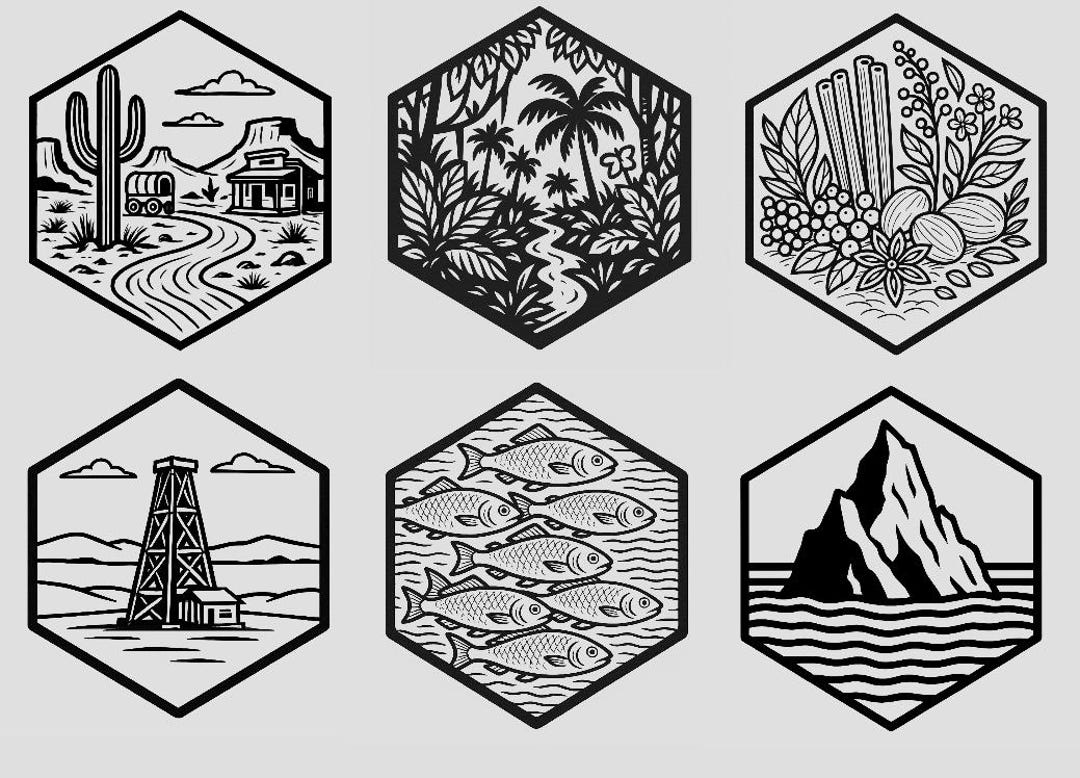 Settlers of Catan Tile Set SVG PNG Custom Game Pieces for Laser ...