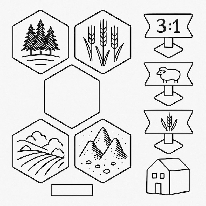 Settlers of Catan Tile SVG | Laser Cut Expansion Template (digital ...