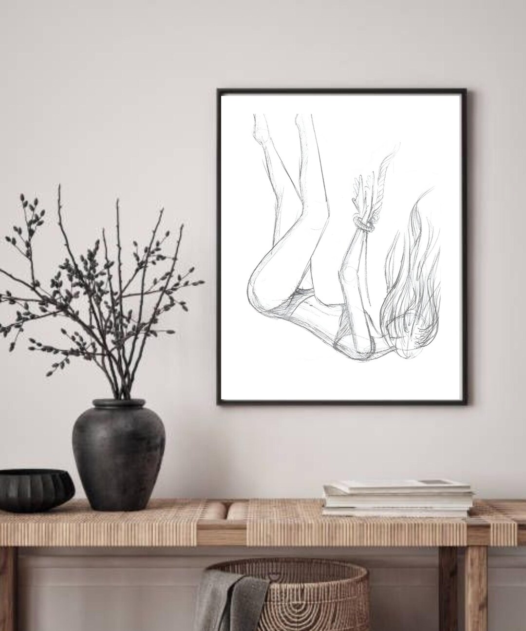 Upside Down Woman Line Art Printable - Etsy
