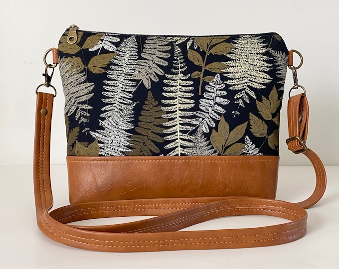 Vegan Leather Canvas Crossbody Bag, Small Crossbody Purse, Canvas ...