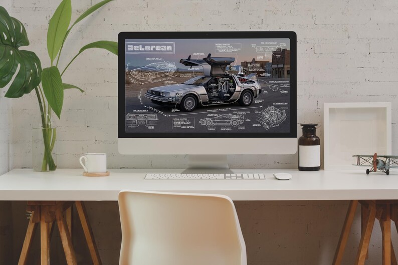Delorean Time Travel Machine Infographic Poster Digital Download | Back ...