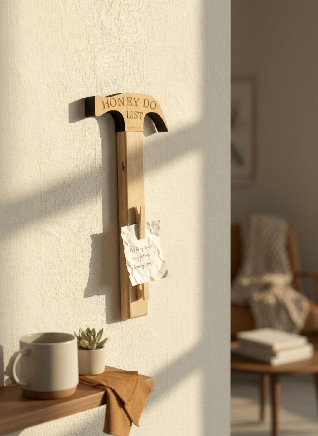 Honey Do List Holder | Natural Wood Holder | Rustic Farmhouse Decor - Etsy
