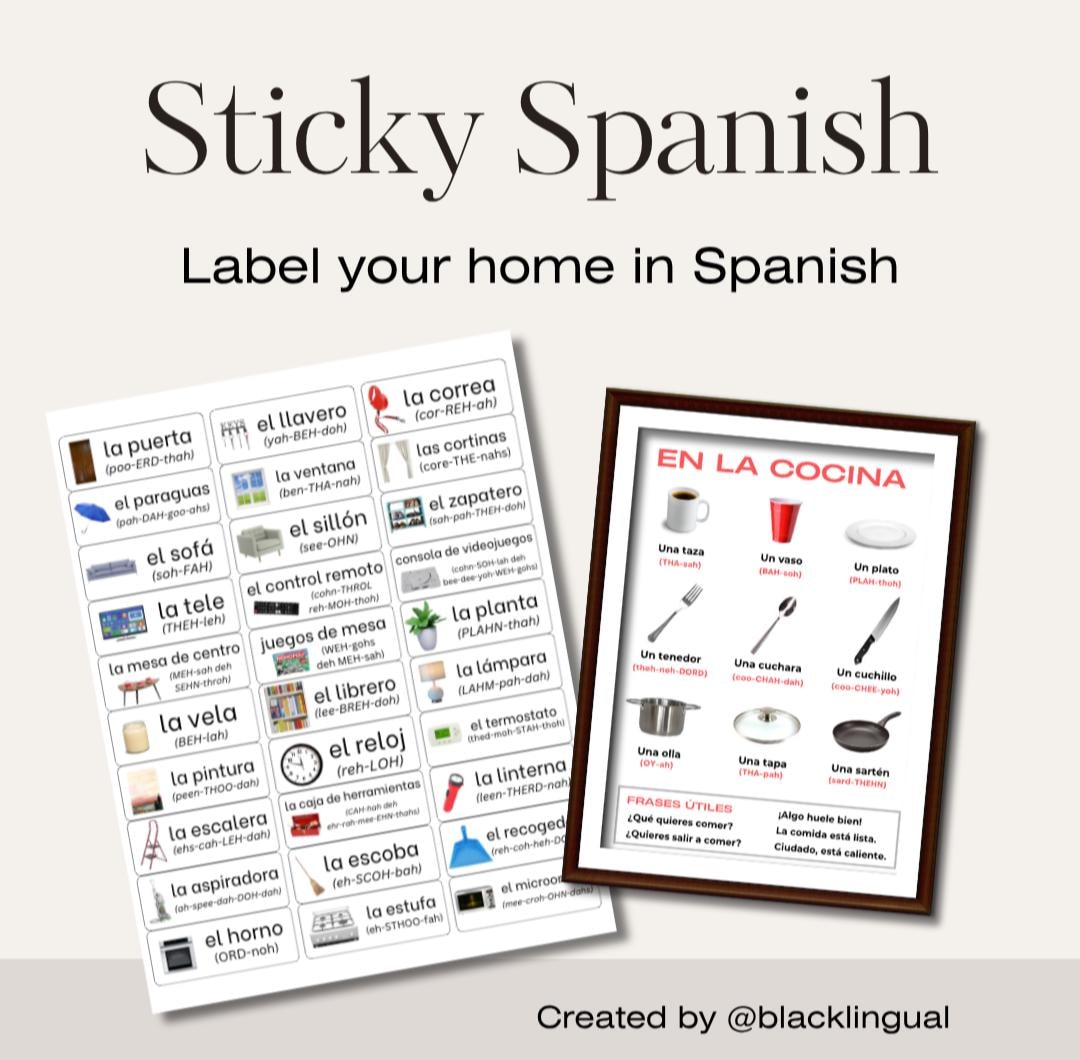 Sticky Spanish House Labels for Spanish Learners to Learn Spanish - Etsy