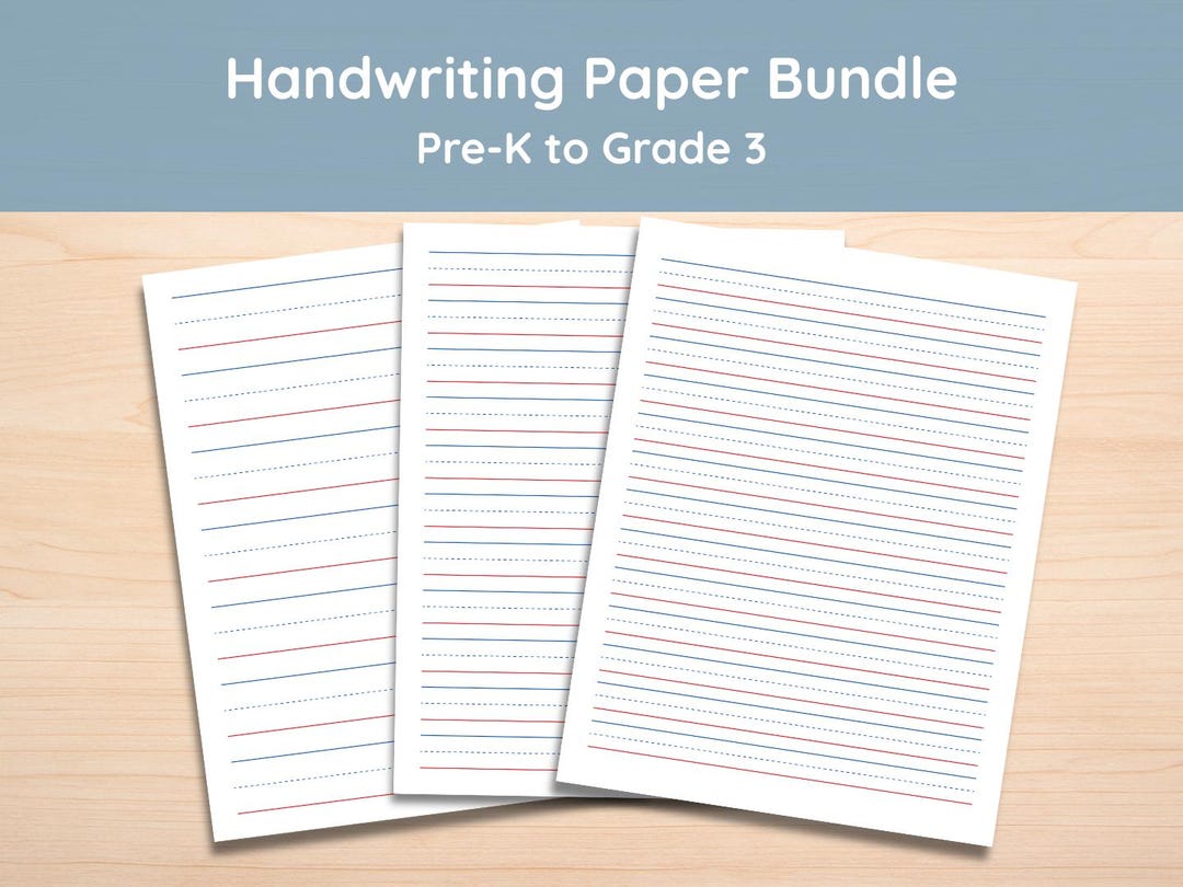 Handwriting Paper Bundle, Pre-k to Grade 3, Primary Lined Guided ...