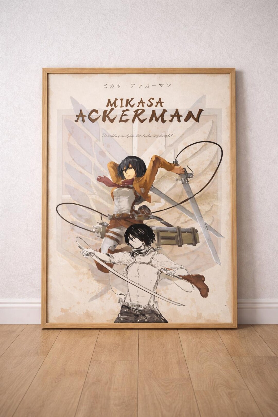 Mikasa Ackerman Poster Printable, Attack on Titan Wall Art, Manga ...
