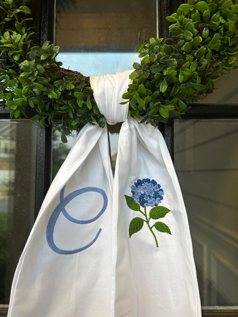 Custom Embroidered Hydrangea Wreath Sash! - Etsy