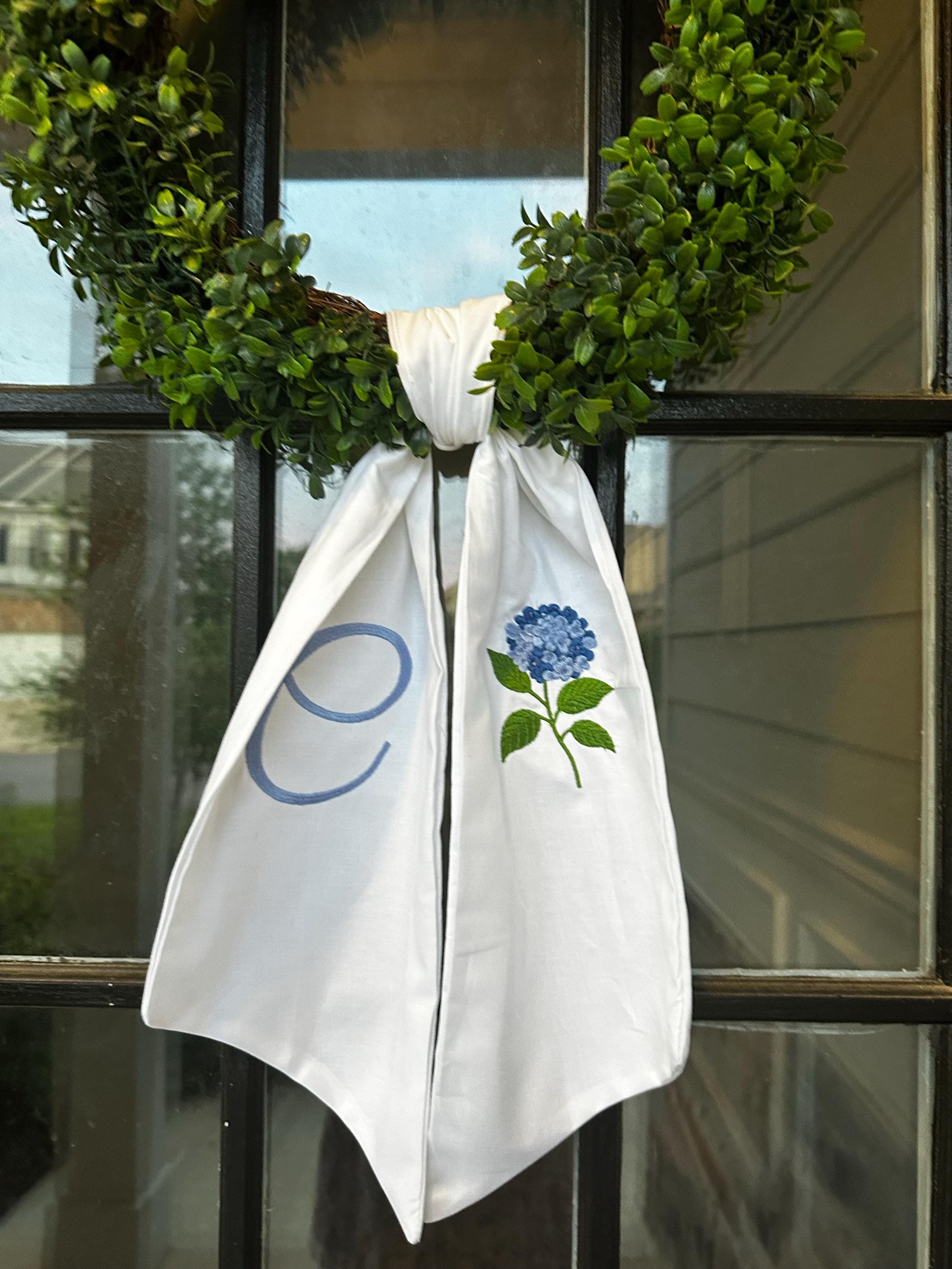 Custom Embroidered Hydrangea Wreath Sash! - Etsy