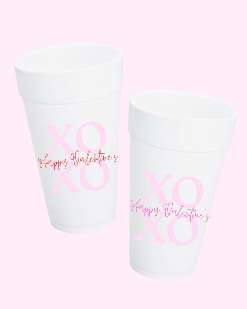 XOXO Happy Valentine's & Galentine's | 20 Oz Styrofoam Cups - Etsy