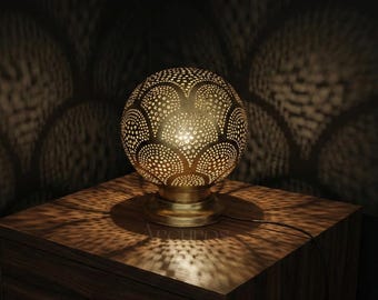 Handmade Brass Moroccan Table Lamp: Moorish Modern Mood Light - Etsy