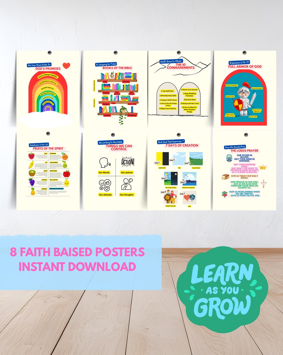 8 Faith Based Poster for Children - Etsy