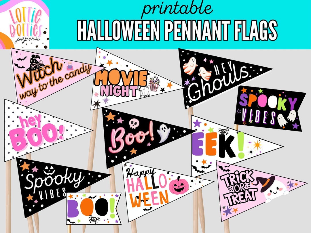 Printable Halloween Pennant Flags: Spooky Party Decor (PDF Files) - Etsy