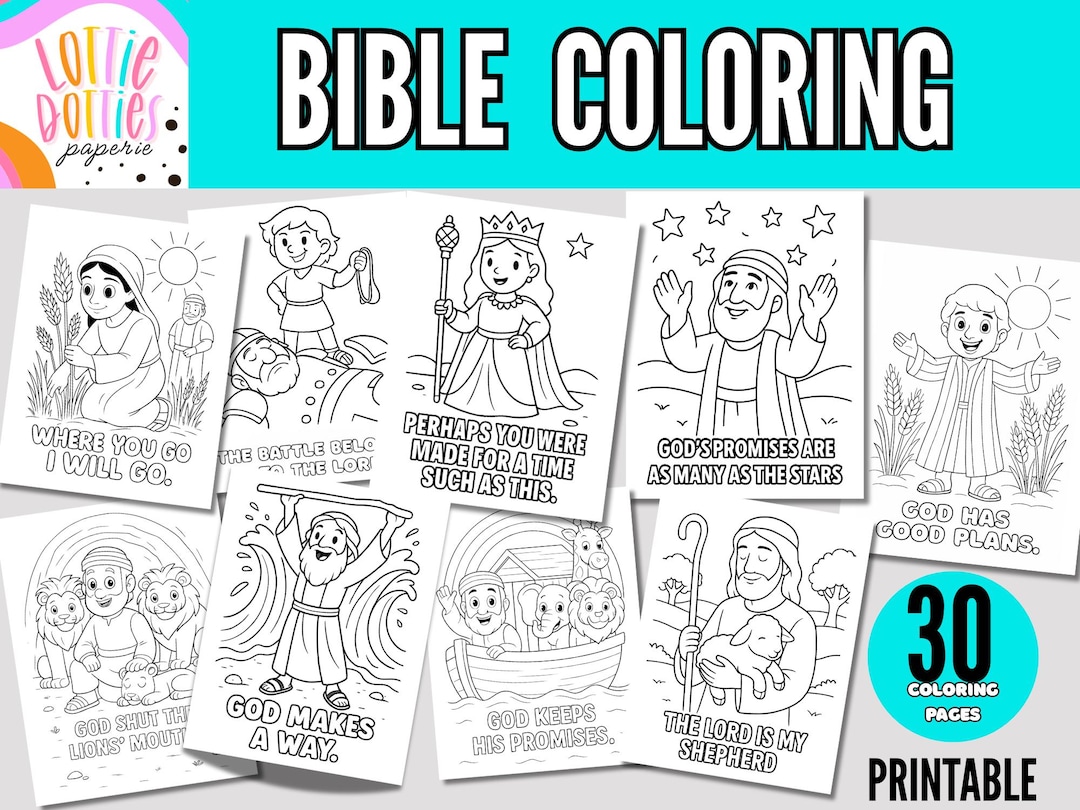 Bible Heroes Coloring Pages: Sunday School Activity (digital Download ...