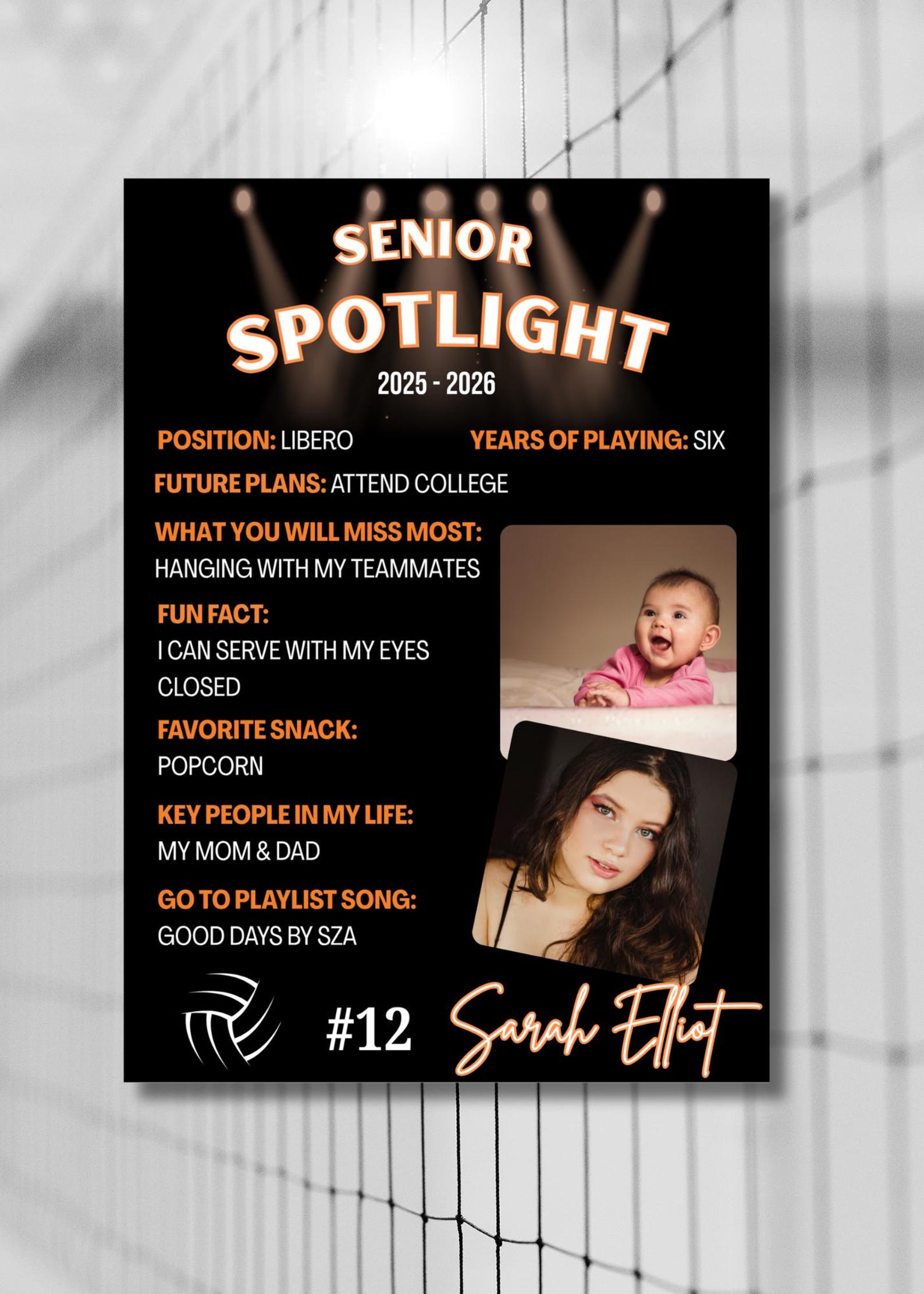 Senior Spotlight Template: Graduation Sports Recognition (digital ...