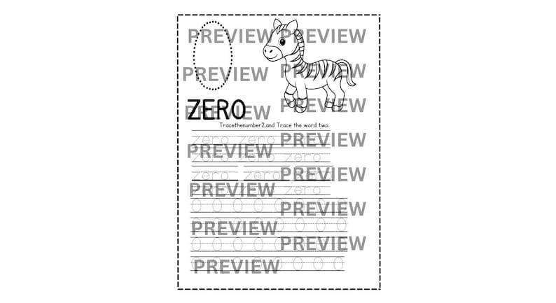 Number 0 Tracing Worksheet Printable | Preschool Counting Activity ...